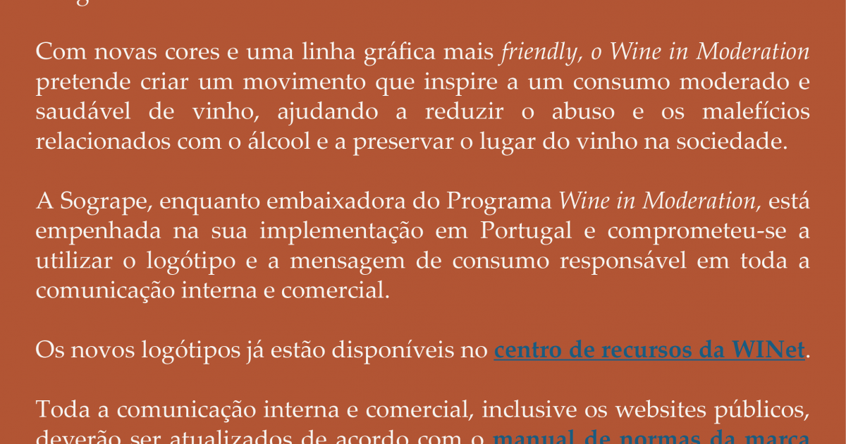 Sogrape - the new Wine in Moderation website and the new logo | Wine In ...